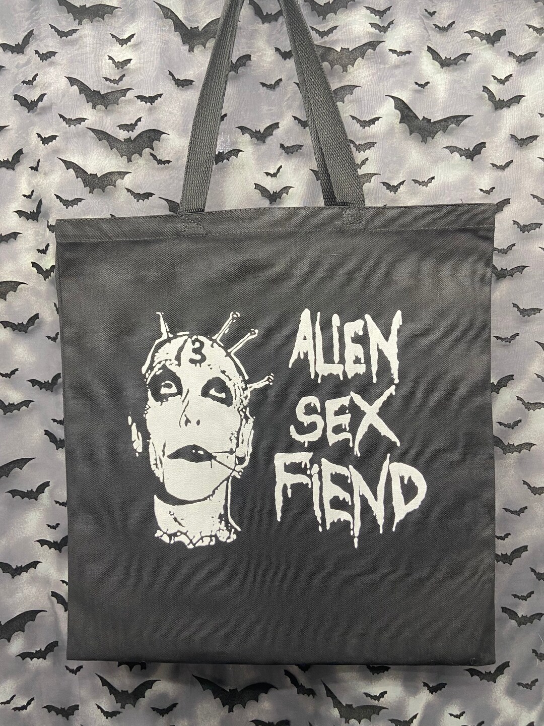 Tote Bag offizielle Alien Sex Fiend Bathöhle Goth Gothic Deathrock ...