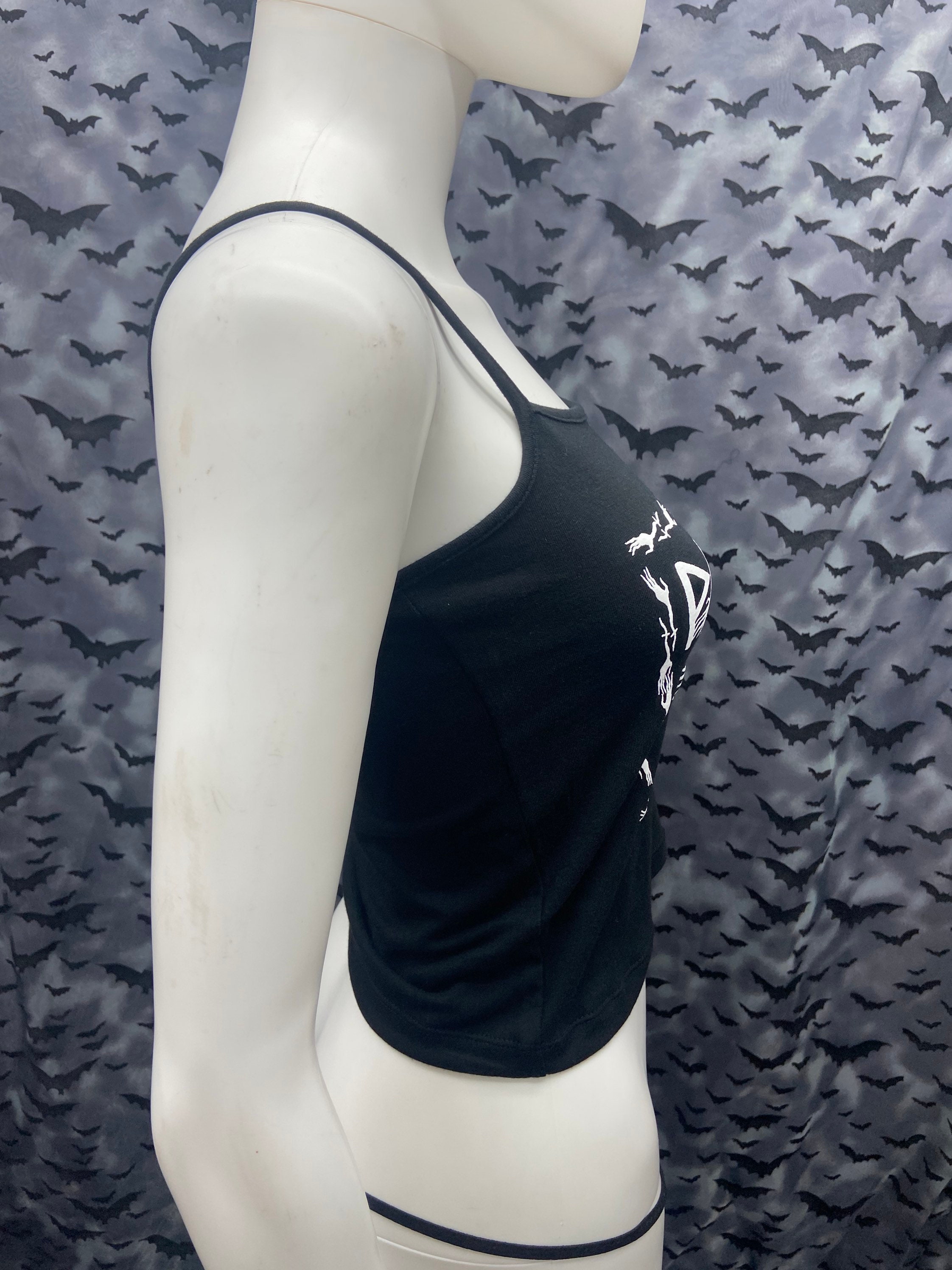 Part 1 black crop tank top punk anarcho | Etsy