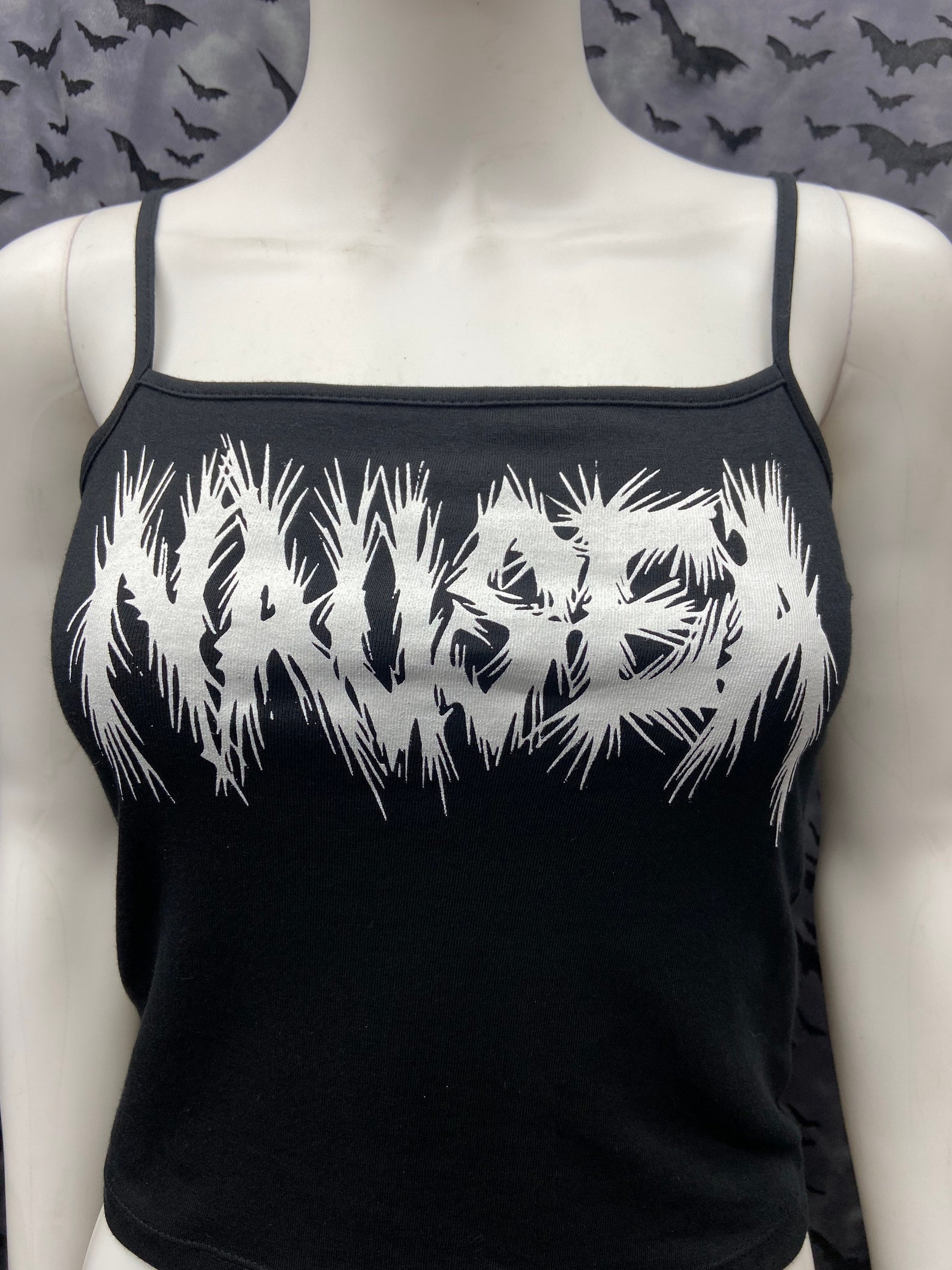 Nausea Black Crop Tank Top Crust Punk D Beat | Etsy