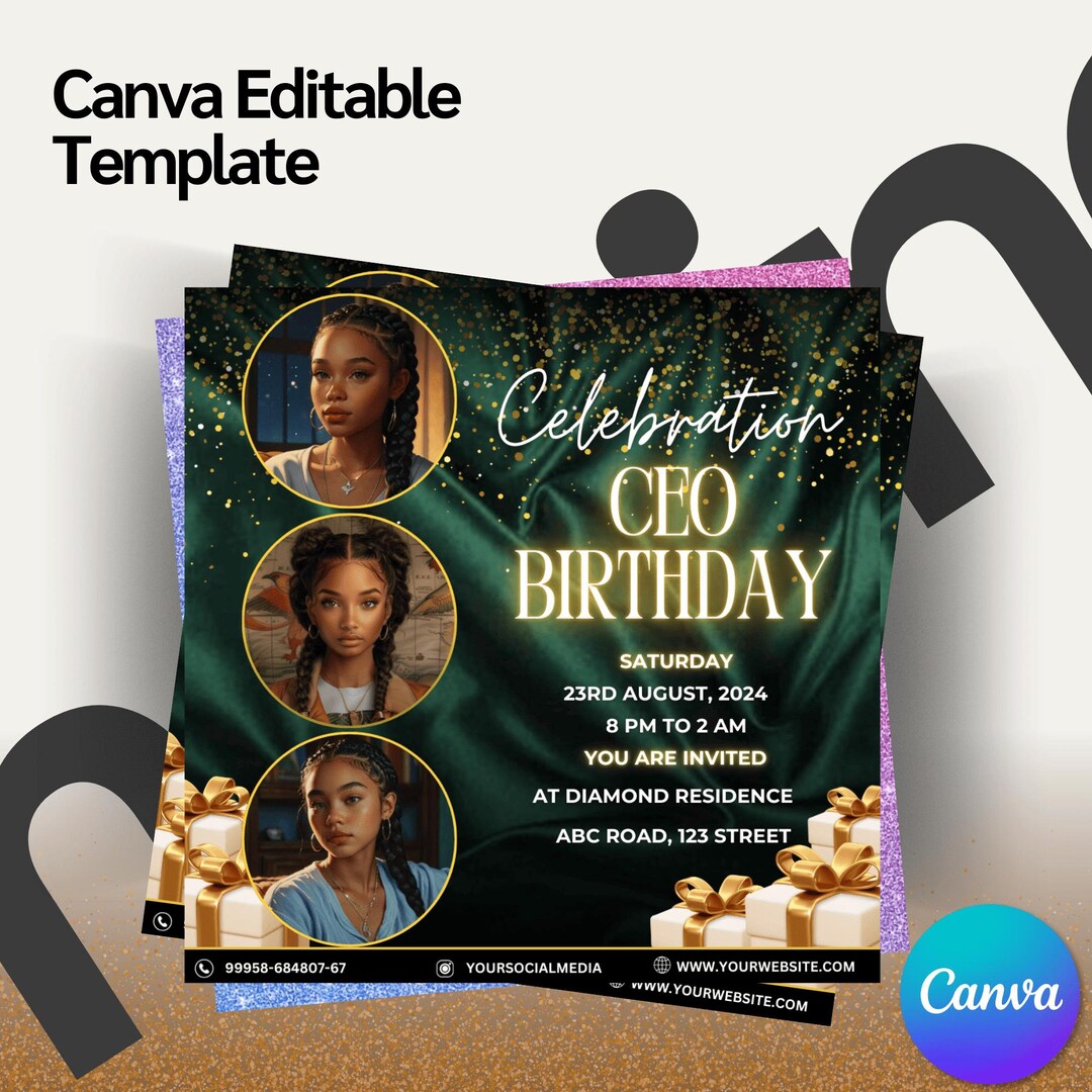 Editable CEO Birthday Bash Flyer Template, CEO Birthday Sale, CEO ...