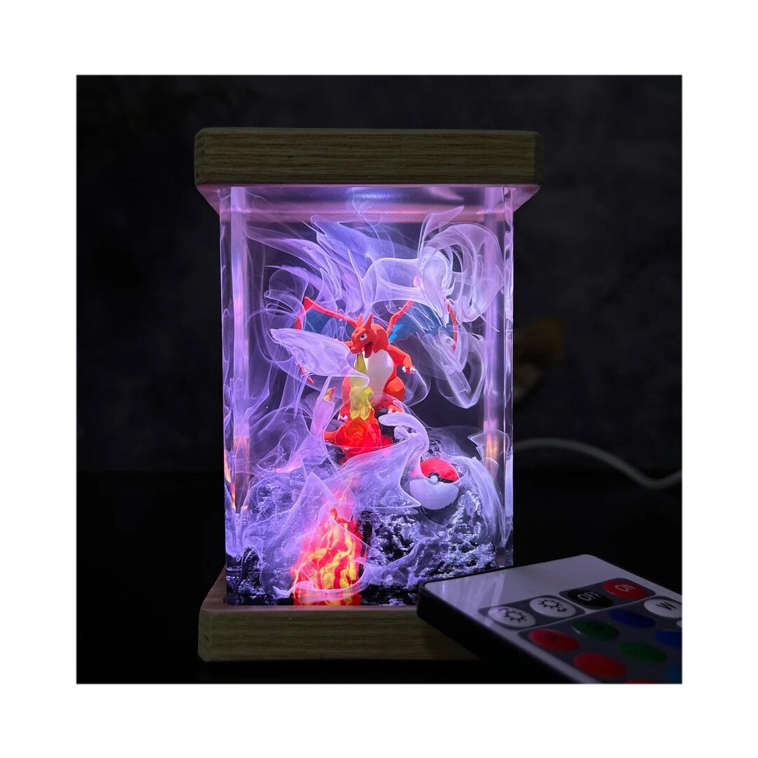 Custom Night Light, Resin Lamp, Charizard Pokemon Lamp, Pokemon Gift ...