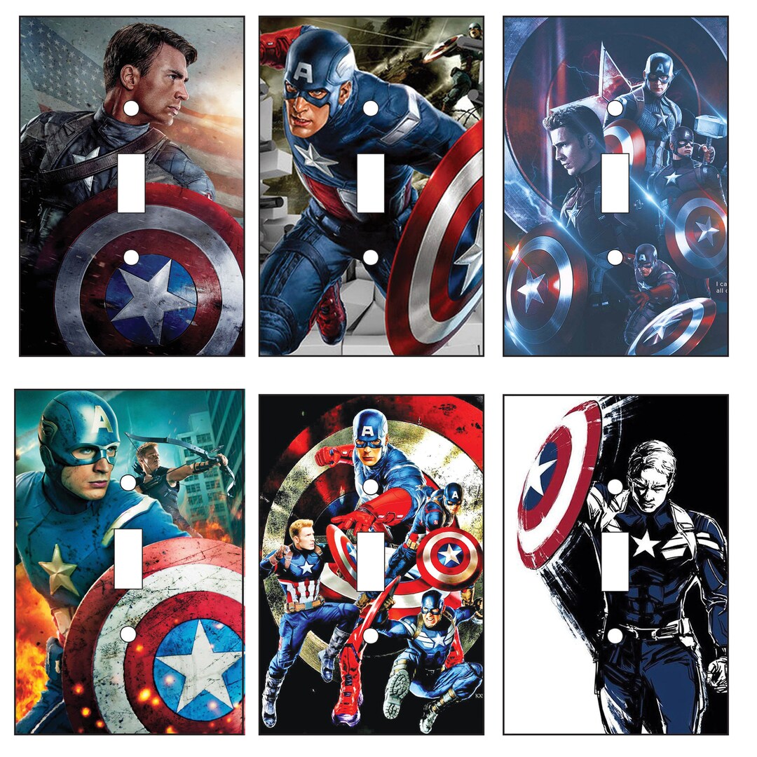 Single Toggle Lightswitch Featuring Captain America - Etsy