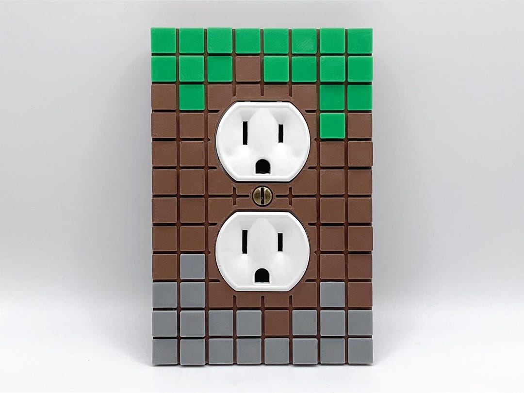 Minecraft Outlet Cover - Pixel Art Light Switch Plate - Gamer Room ...