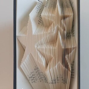 Stars Folded Book Art, Home Decor, Home Library Decor, Unique Gift ...