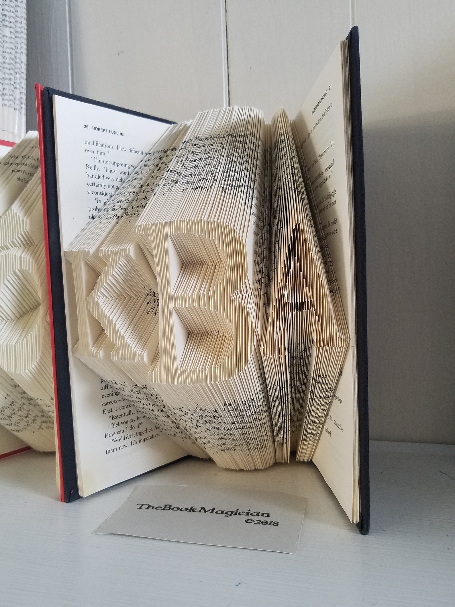 Monogram folded book custom monogram personalized gifts | Etsy