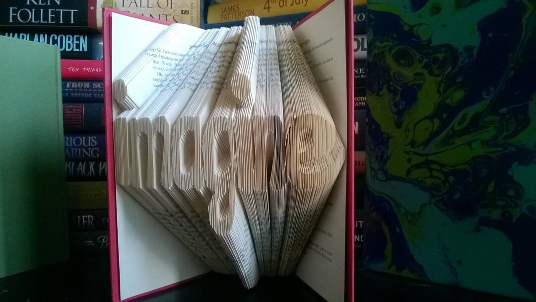 Imagine Folded Book Art Sculpture, Unique Gift Decor, Inspirational ...