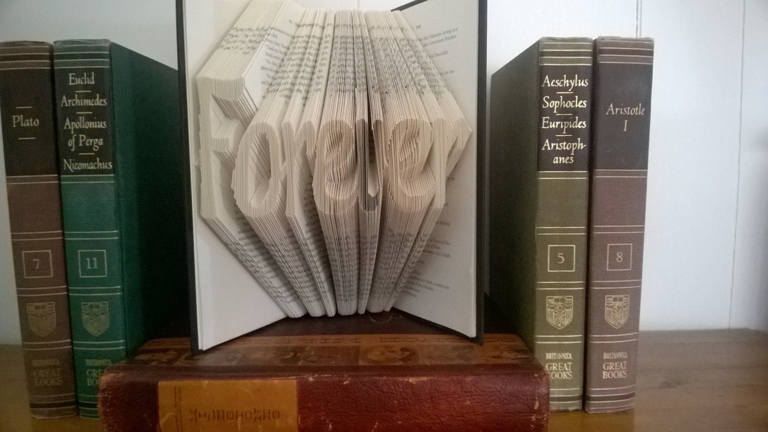 Forever~ Hand Folded Book Art Sculpture Unique Boyfriend Girlfriend ...