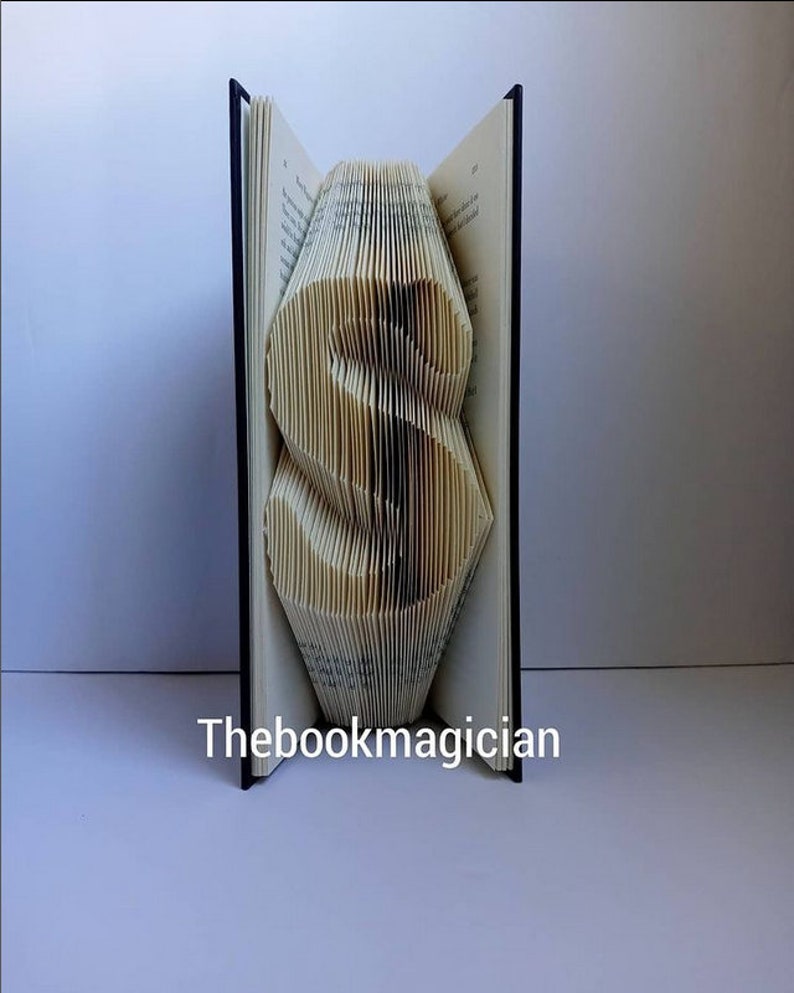 Initial Book Folding Letter Folded Book Unique Birthday Gift - Etsy