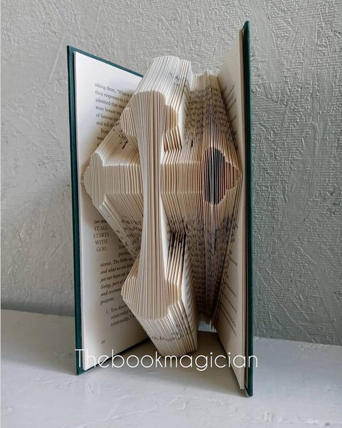 Cross Folded Book Art Unique Gift Wedding Anniversary Paper - Etsy