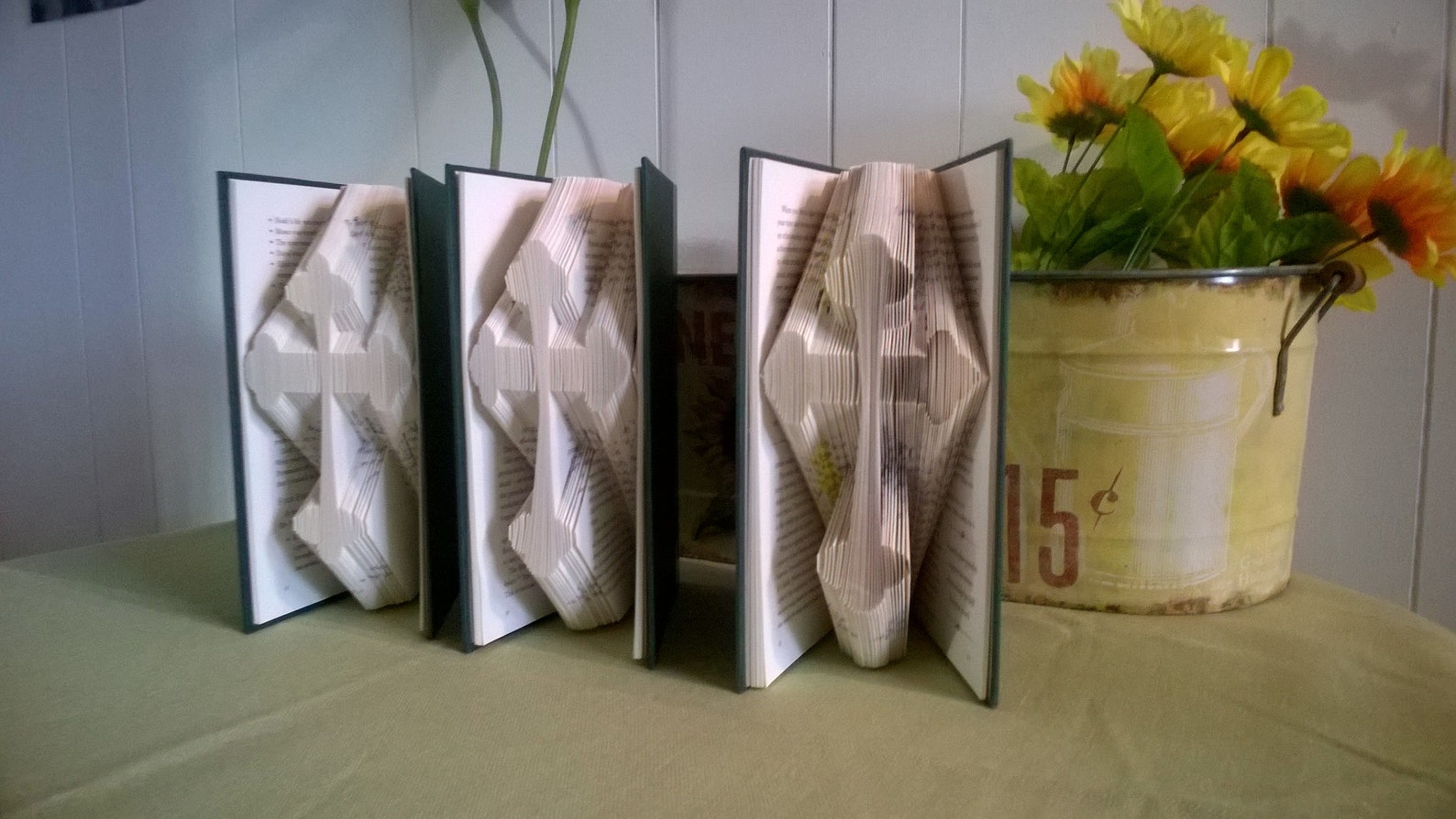 Cross Folded Book Art Unique Gift Wedding Anniversary Paper - Etsy