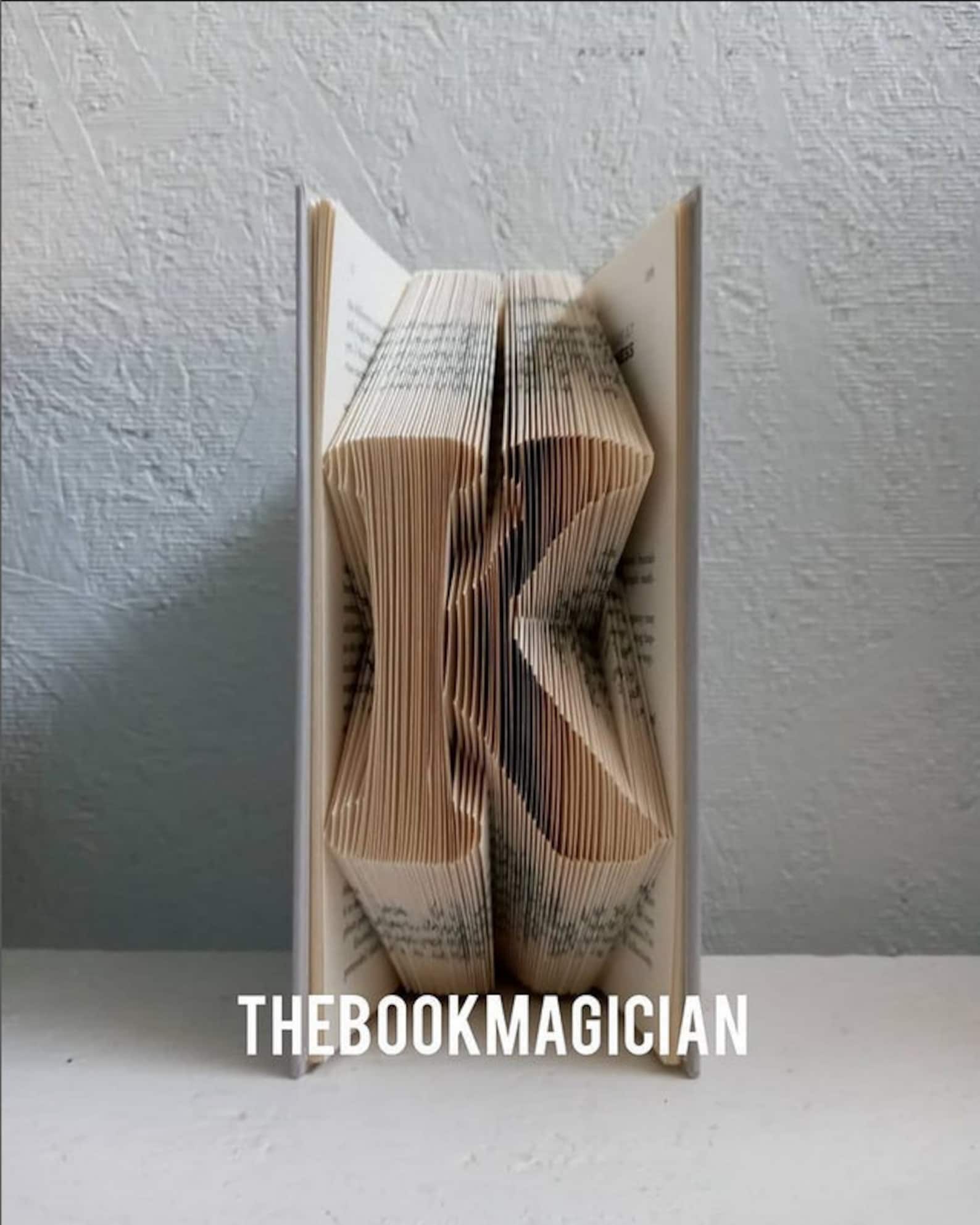 Initial Book Folding Letter Folded Book Unique Birthday Gift - Etsy