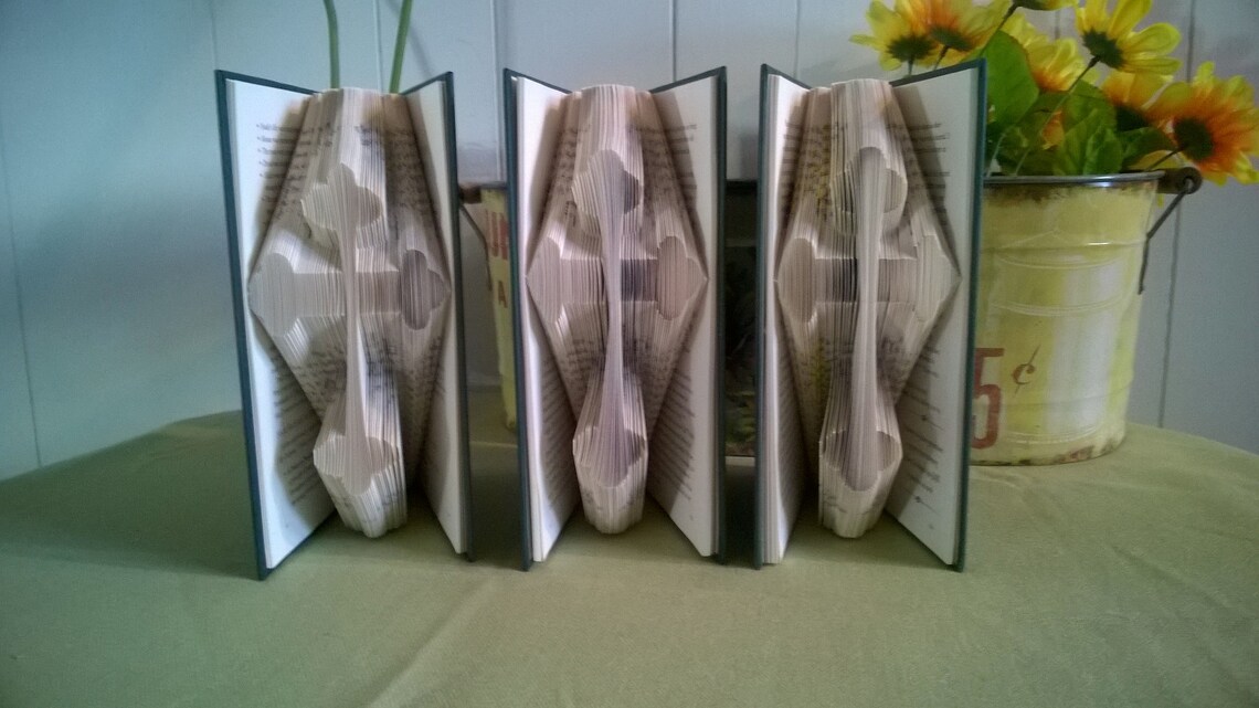 Cross Folded Book Art Unique Gift Wedding Anniversary Paper - Etsy
