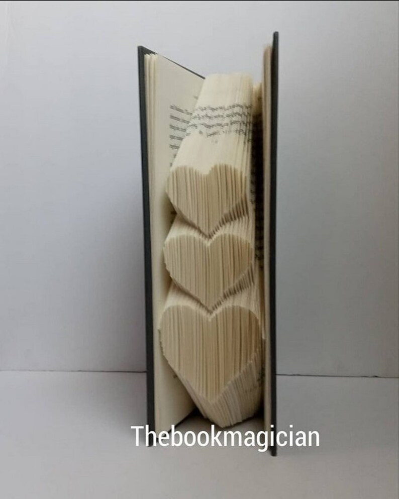 3 Hearts Folded Book, 1st Anniversary Paper Gift, Traditional 1st ...