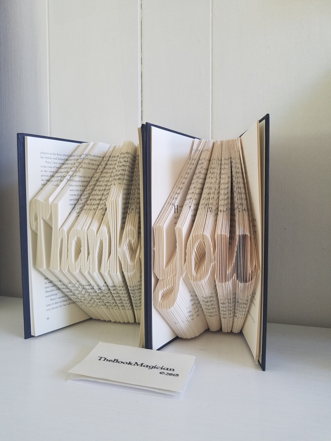 Thank You Folded Book Book Folding Thank You Gift Say Thank | Etsy