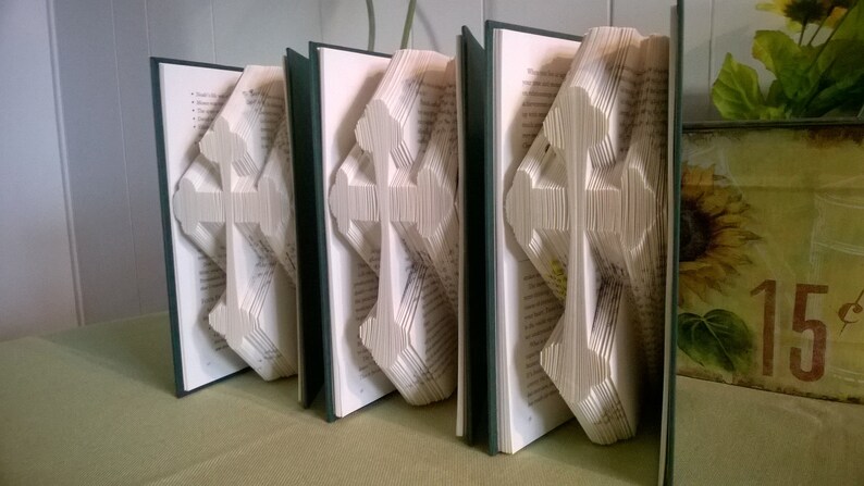Cross Folded Book Art Unique Gift Wedding Anniversary Paper - Etsy