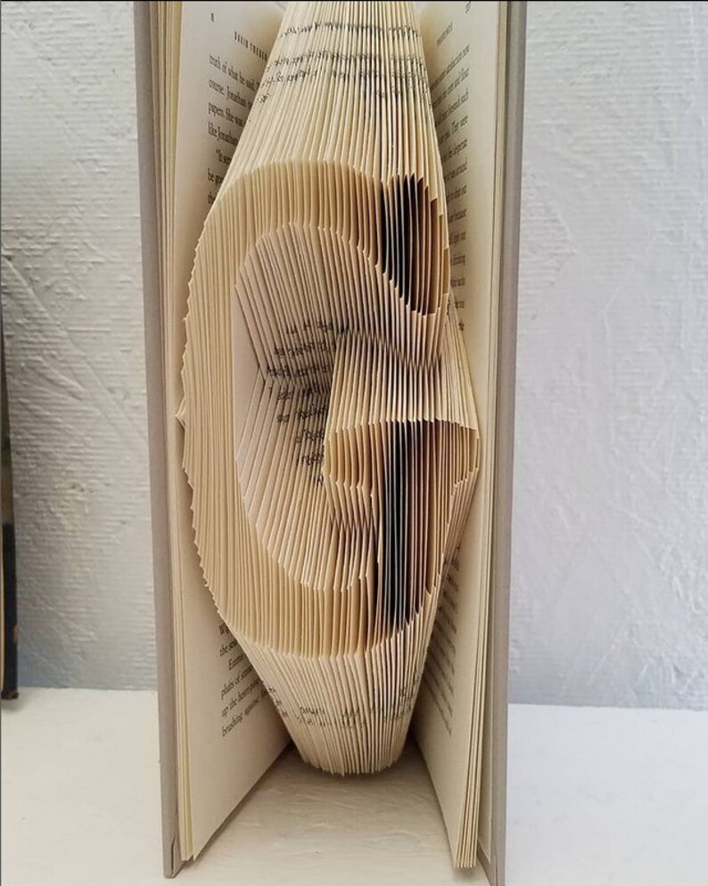 Initial Book Folding Letter Folded Book Unique Birthday Gift - Etsy