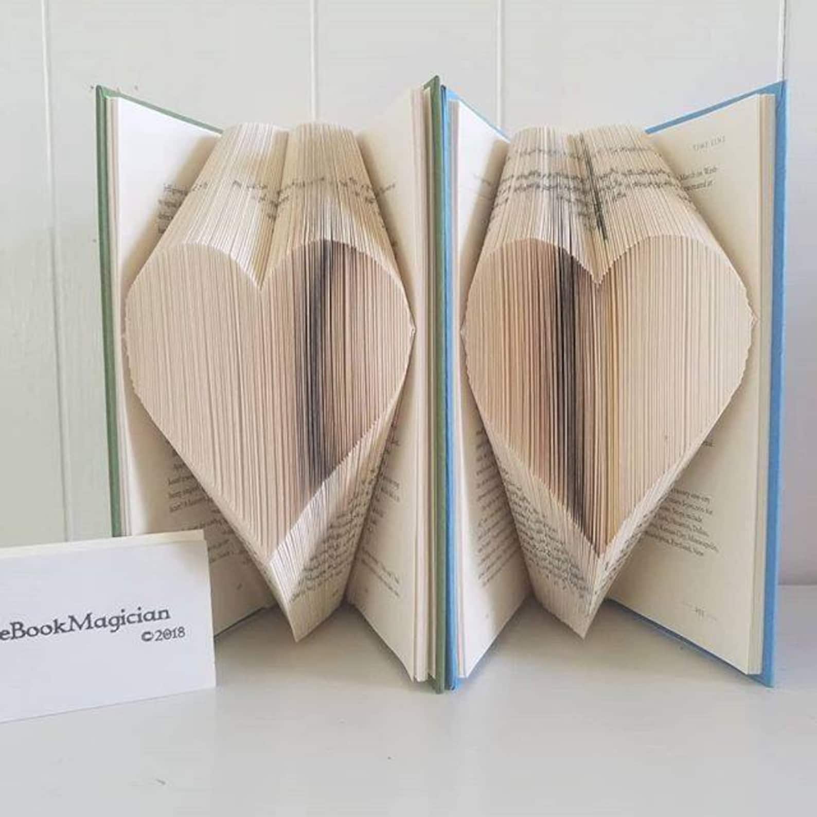 Heart Book Art Unique Love Gift Gift for the Couple - Etsy