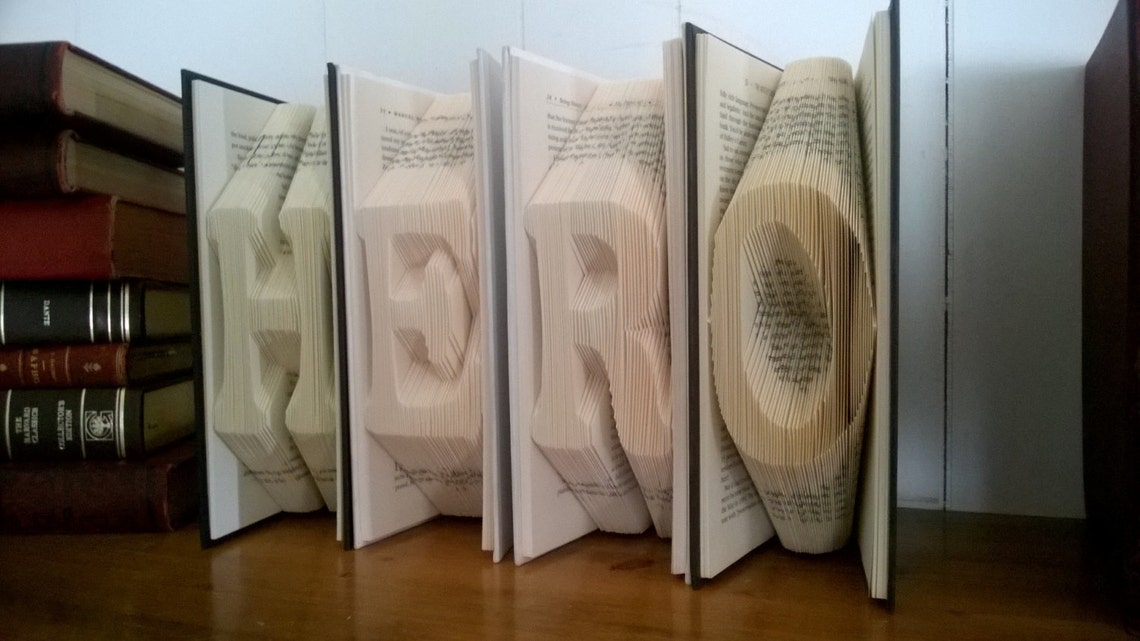 Hero Hand Folded Book Art Sculpture Unique Gift for Military Personell ...
