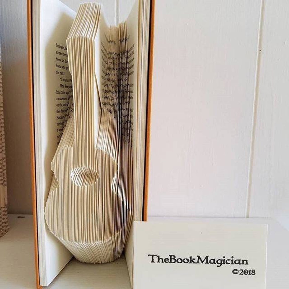 Guitar Hand Folded Book Art Sculpture Unique Gift Music Acoustic Guitar ...