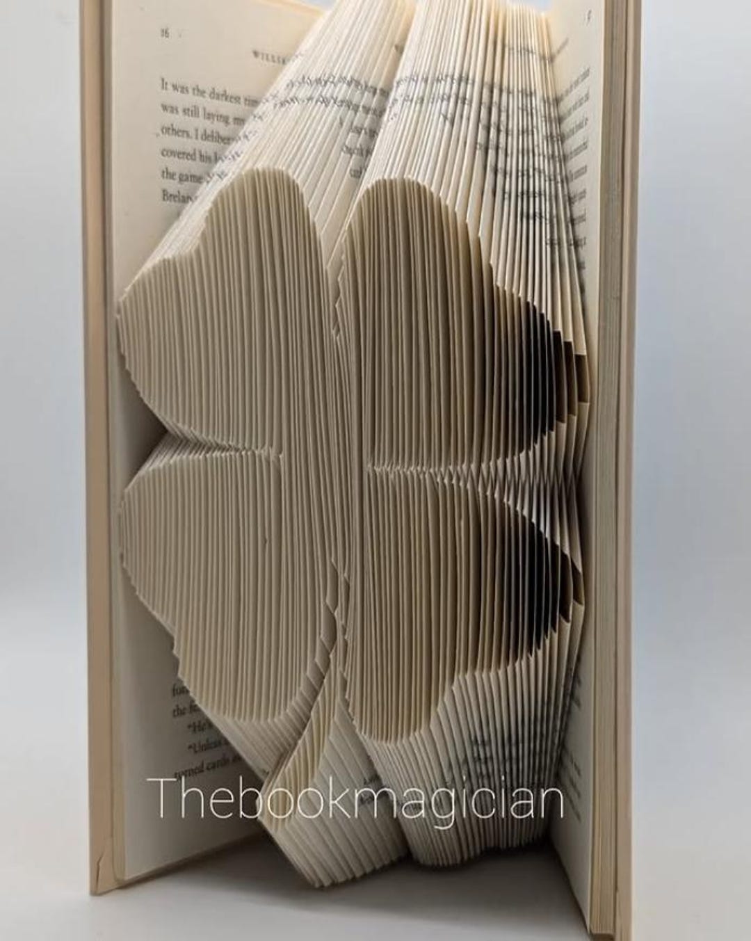 4 Leaf Clover Folded Book Art, Four Leaf Clover Gift for Good Luck ...