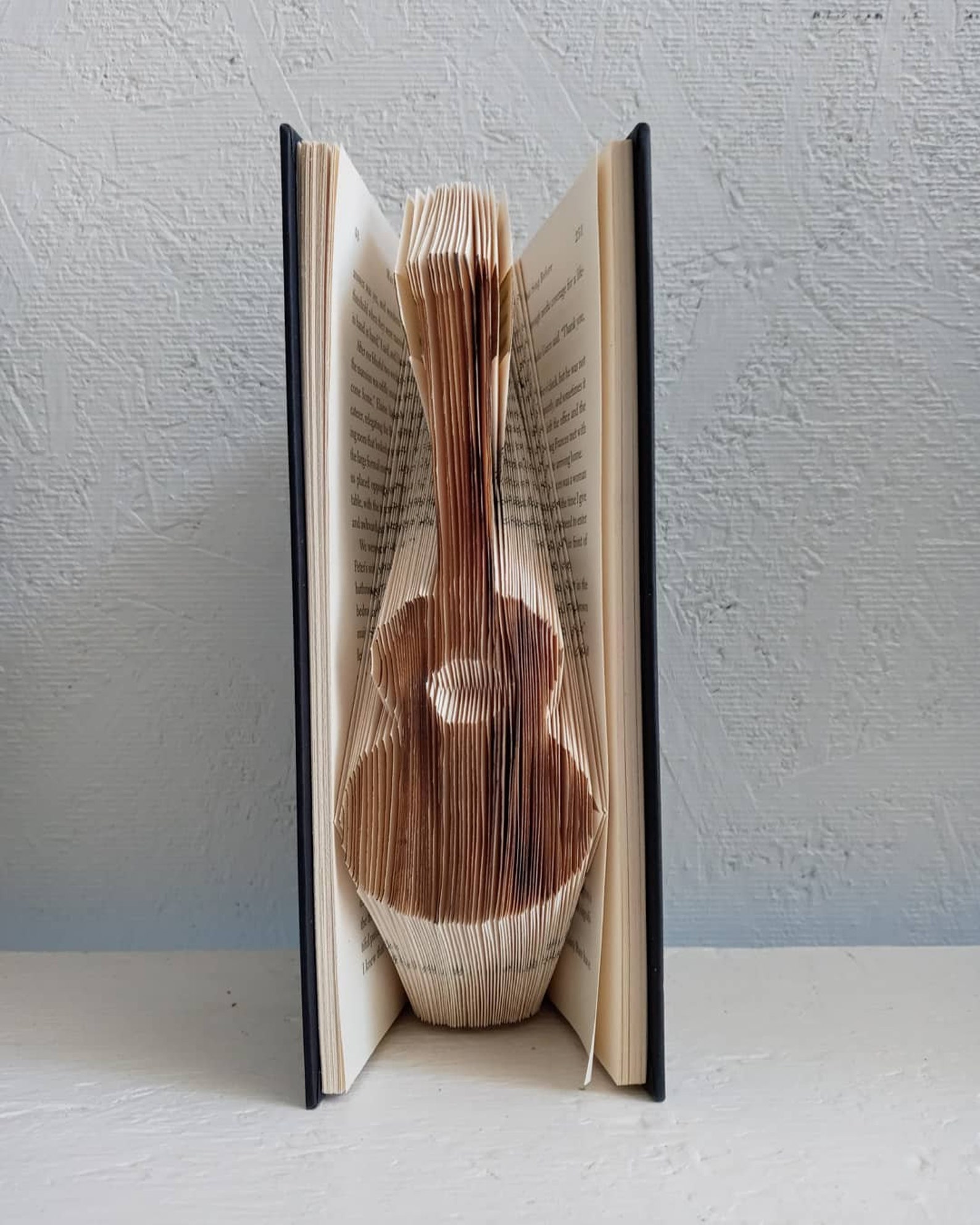 Guitar Hand Folded Book Art Sculpture Unique Gift Music Acoustic Guitar ...