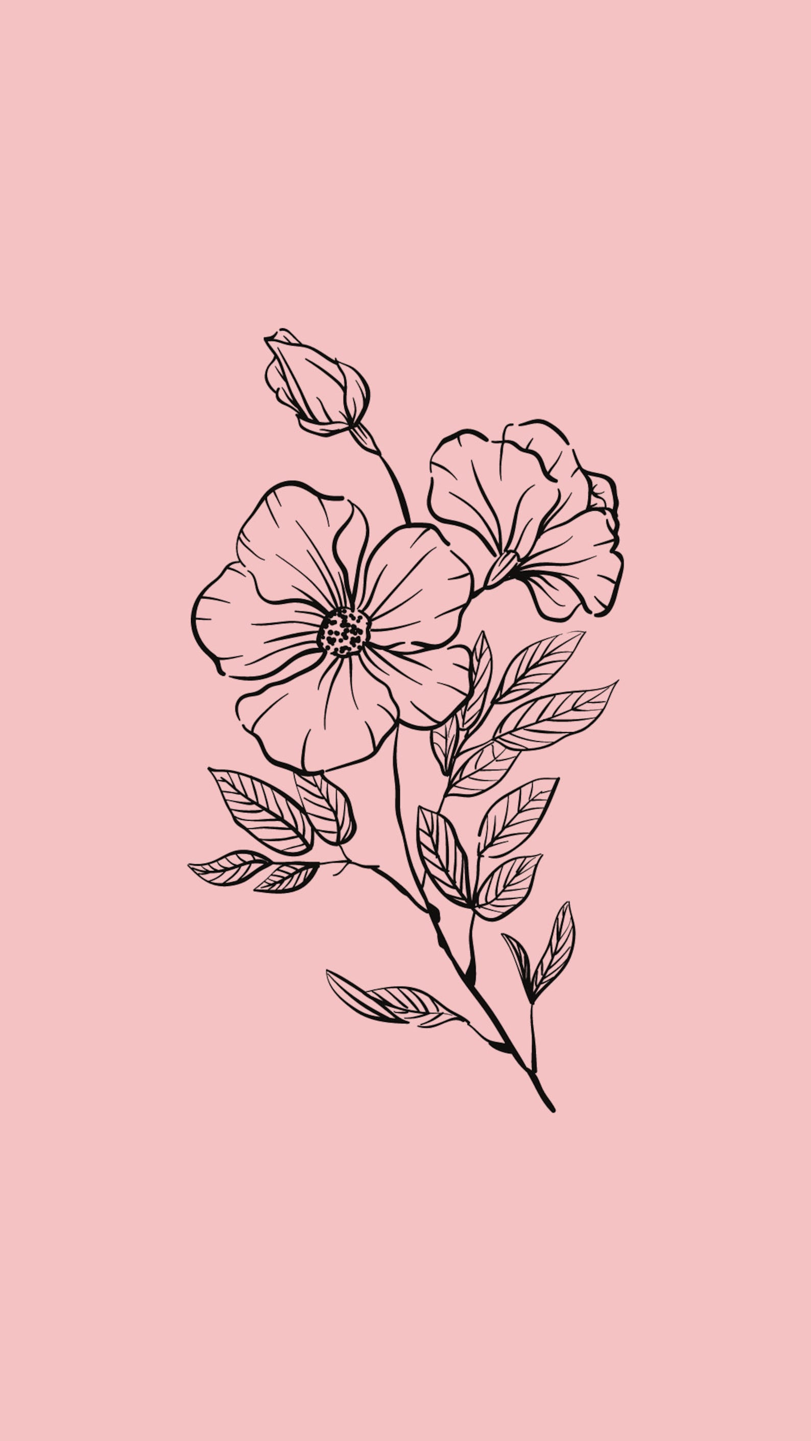 Minimalist Flower Phone Wallpaper Pack of Three - Etsy