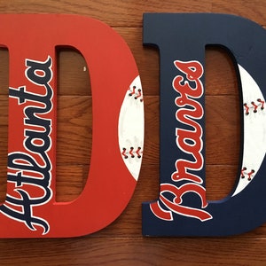Custom Letters ATLANTA BRAVES MLB Baseball Team Hand-painted ...