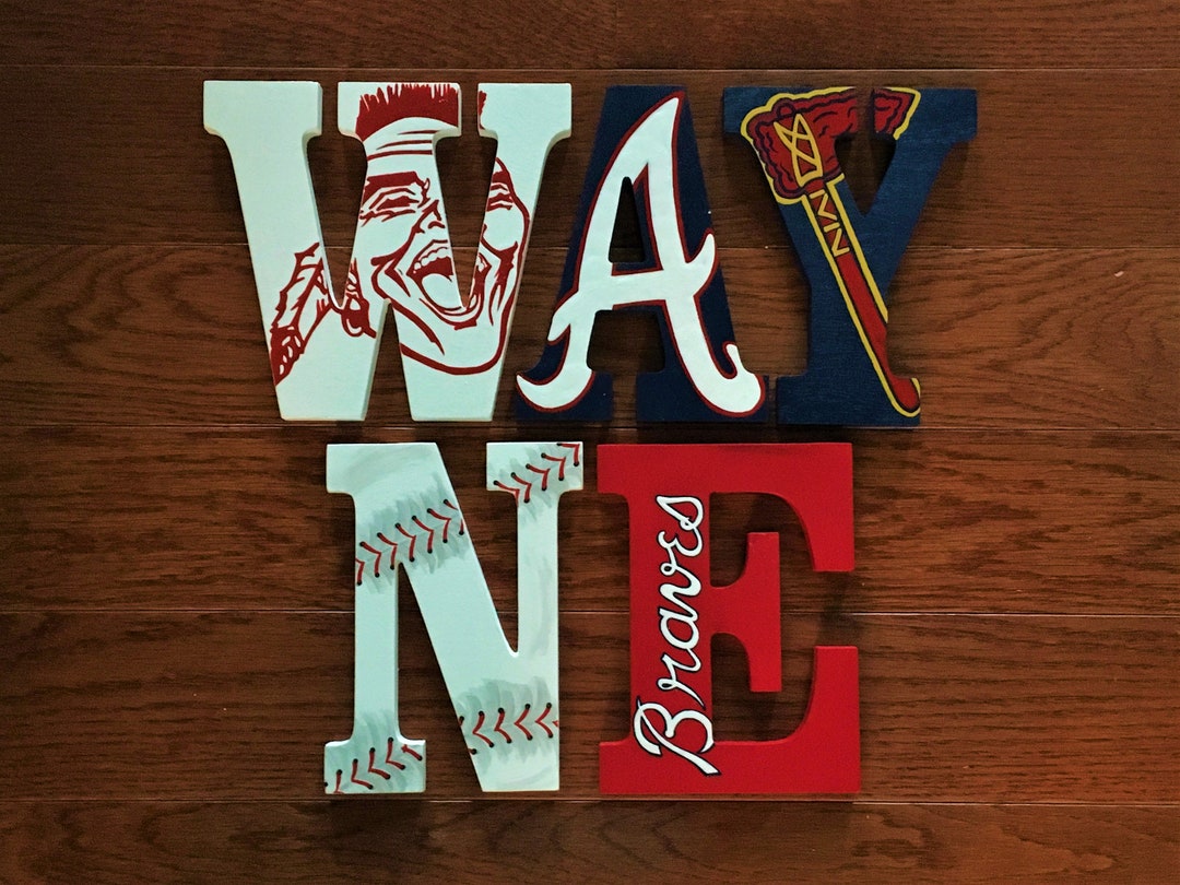 Custom Letters ATLANTA BRAVES MLB Baseball Team Hand-painted ...