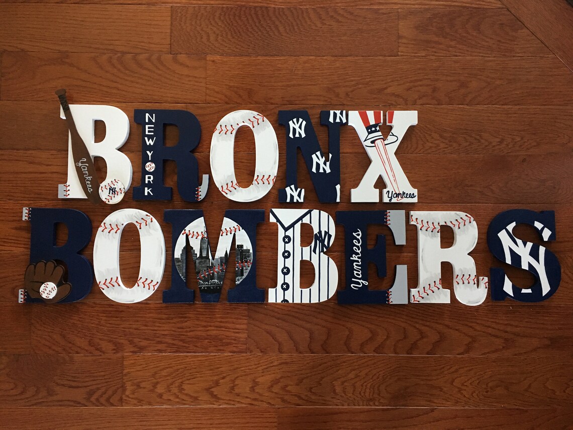 Custom Letters NEW YORK YANKEES Hand-Painted Wood Letters | Etsy