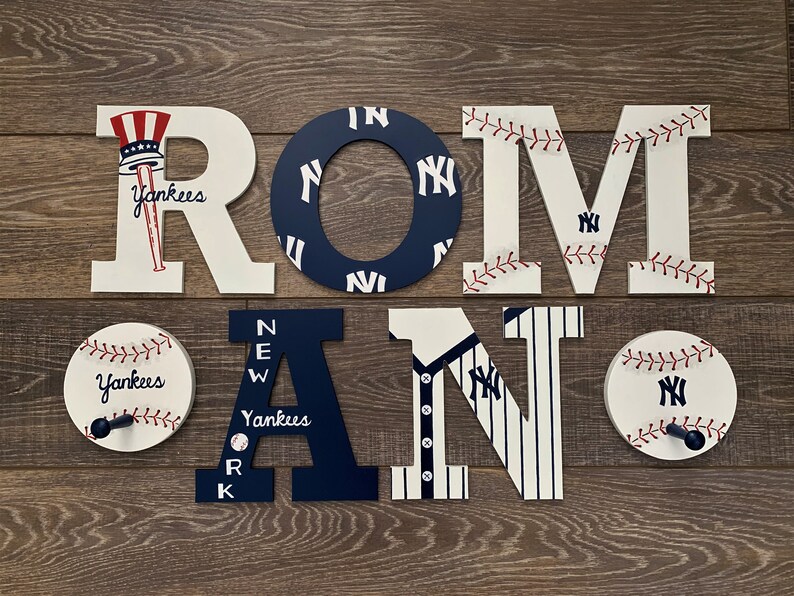 Custom Letters NEW YORK YANKEES Hand-painted Wood Letters - Etsy