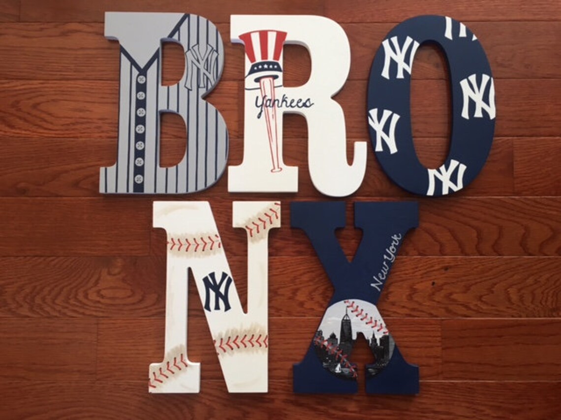 Custom Letters NEW YORK YANKEES Hand-Painted Wood Letters | Etsy
