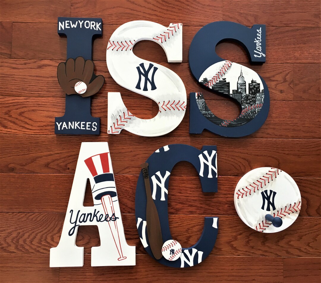 Custom Letters Name Sign NEW YORK YANKEES Hand-painted Wood Letters ...