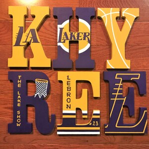 Custom Letters LA LAKERS DODGERS Basketball, Baseball Name Sign, Hand ...