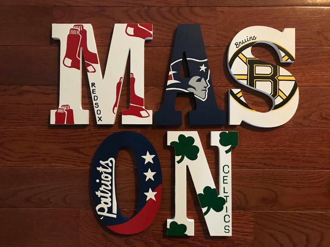 Custom Letters BOSTON SPORTS TEAMS Red Sox Celtics Bruins Hand-painted ...