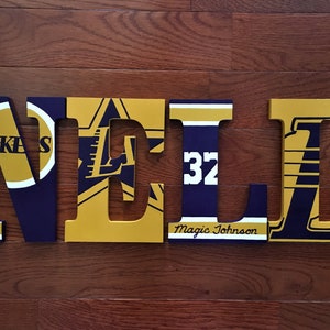 Custom Letters LA LAKERS DODGERS Basketball, Baseball Name Sign, Hand ...