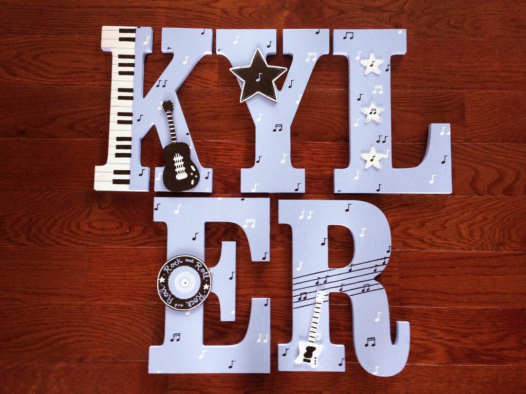 Custom Letters Lambs & Ivy ROCK STAR Rock-n-roll Band Baby Name Music ...