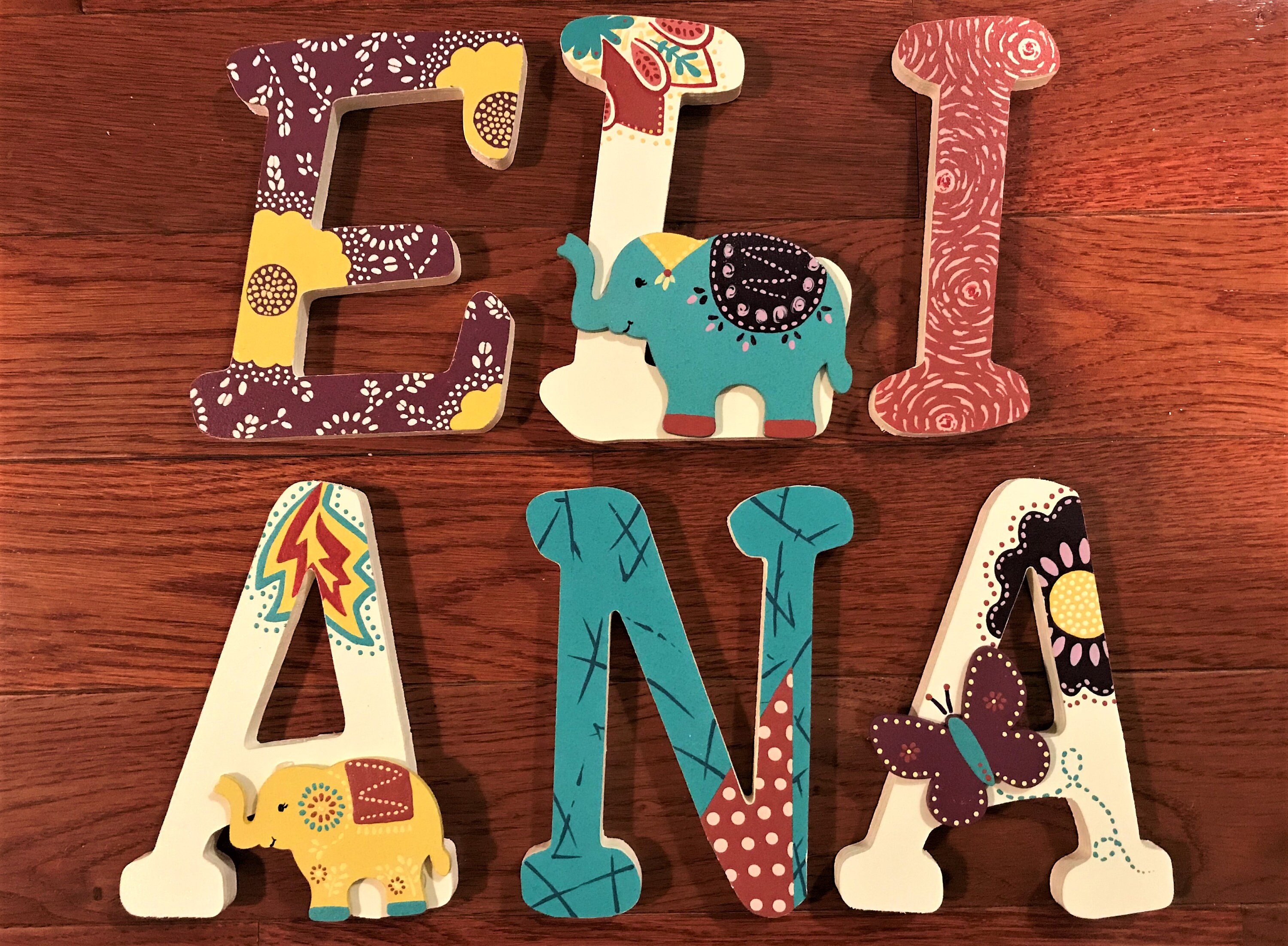 Custom Painted Girl's Hanging Letters Levtex Baby Fiona Canada ...