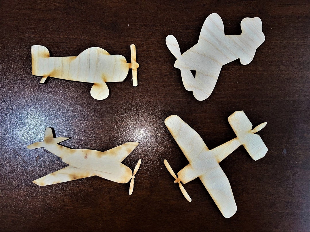 Unfinished Wood Airplane Crop Duster Prop Plane Laser Cutout Shape ...