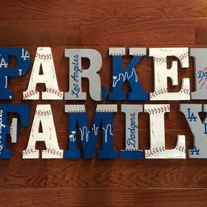 Custom Letters LA LAKERS DODGERS Basketball, Baseball Name Sign, Hand ...