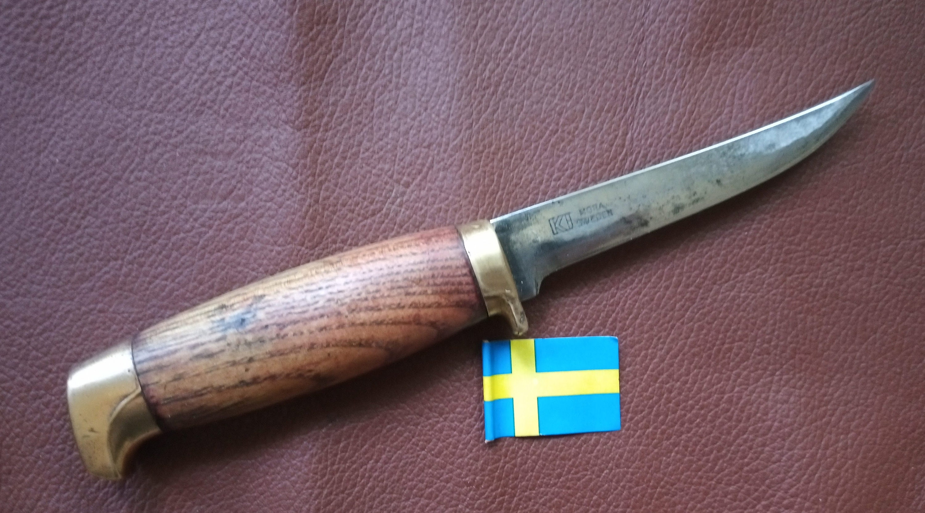 Vintage Mora Sweden Hunting Knife K.J. Eriksson Rosewood Brass Handle ...