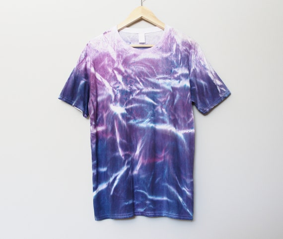 Purple Blue Tie Dye T-shirt Unisex Hand Dyed Tee Aubergine - Etsy