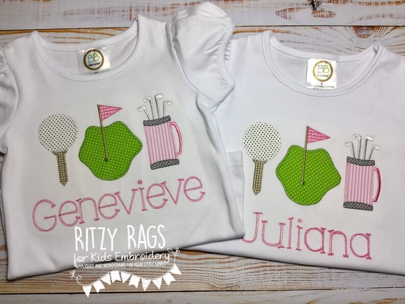 Personalized Golf Trio Shirt / Girl Golf Shirt / Monogrammed | Etsy