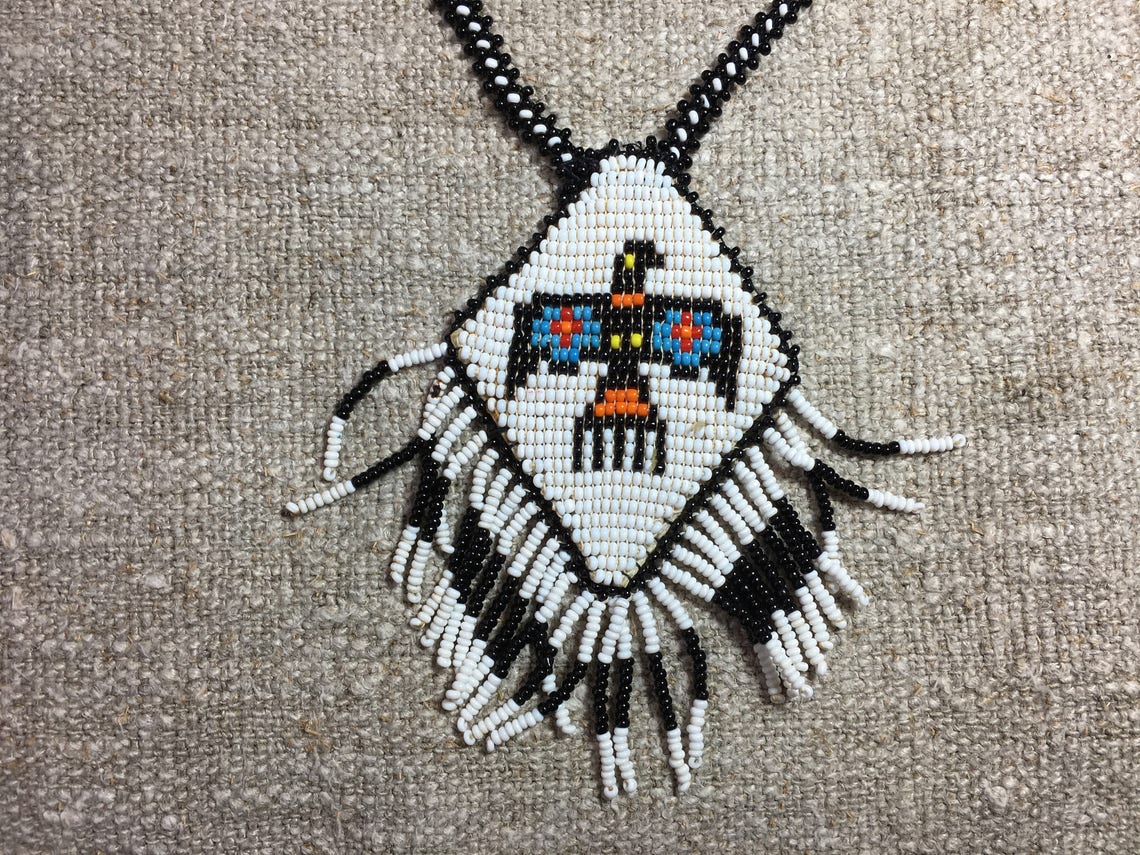 Mexican Thunderbird Beaded Necklace - Etsy Canada