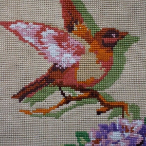 Bird and Flower Needlepoint - Etsy