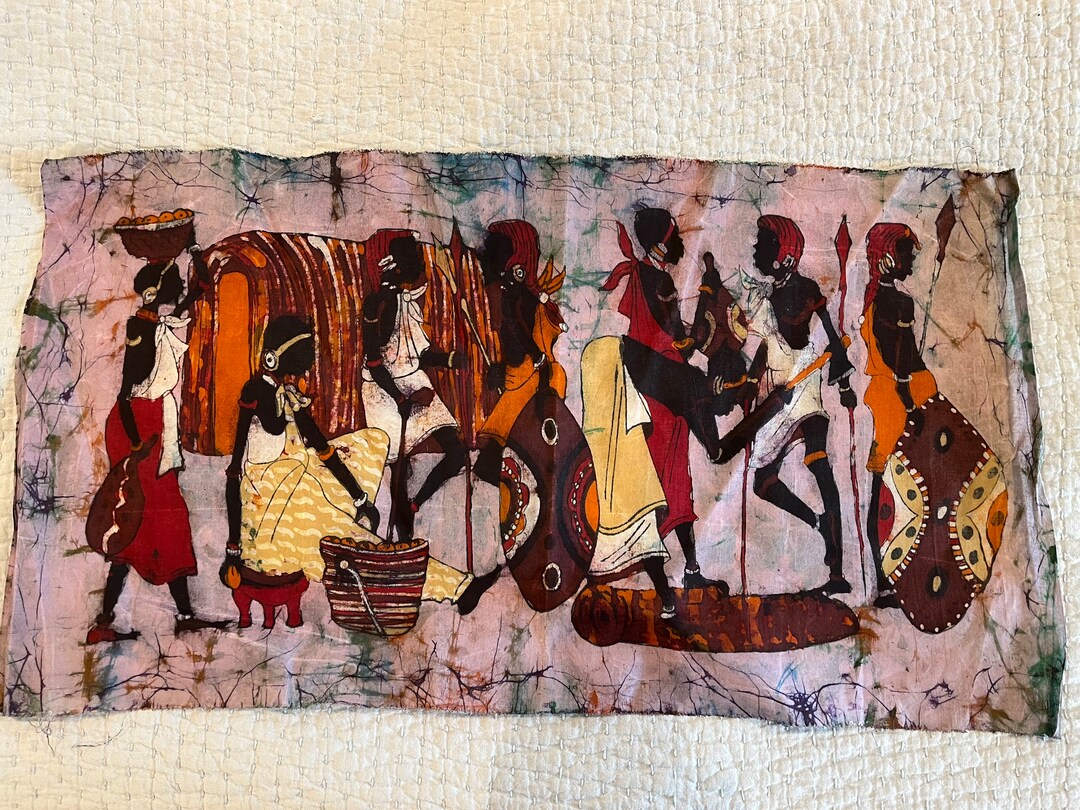 African Wax Batik 1970's Kenya Women in Daily Life Tapestry - Etsy