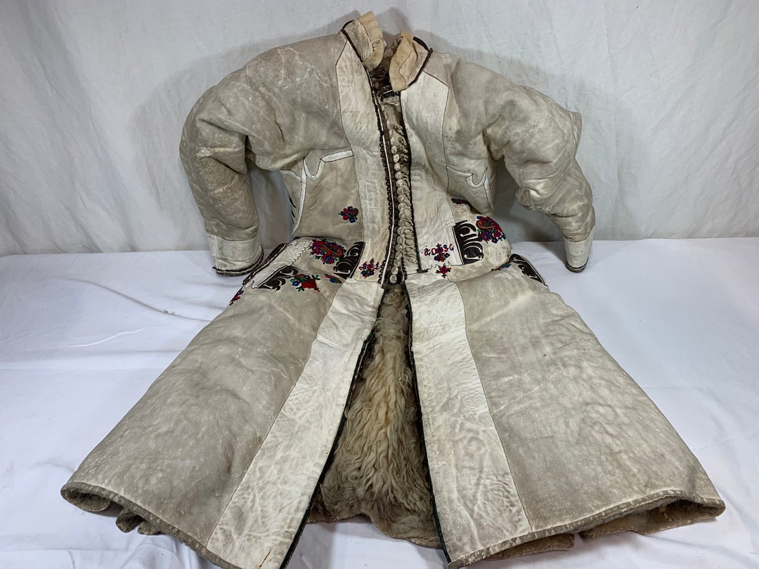 Romanian Antique Leather and Fur Historic Coat Embroidered - Etsy