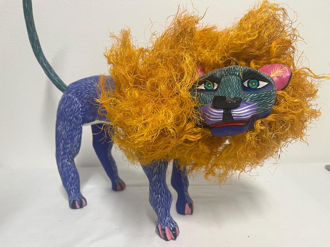 Alebrije by Zenen (zeny) Fuentes Lion Oaxacan Carving 1980's Folk Art ...