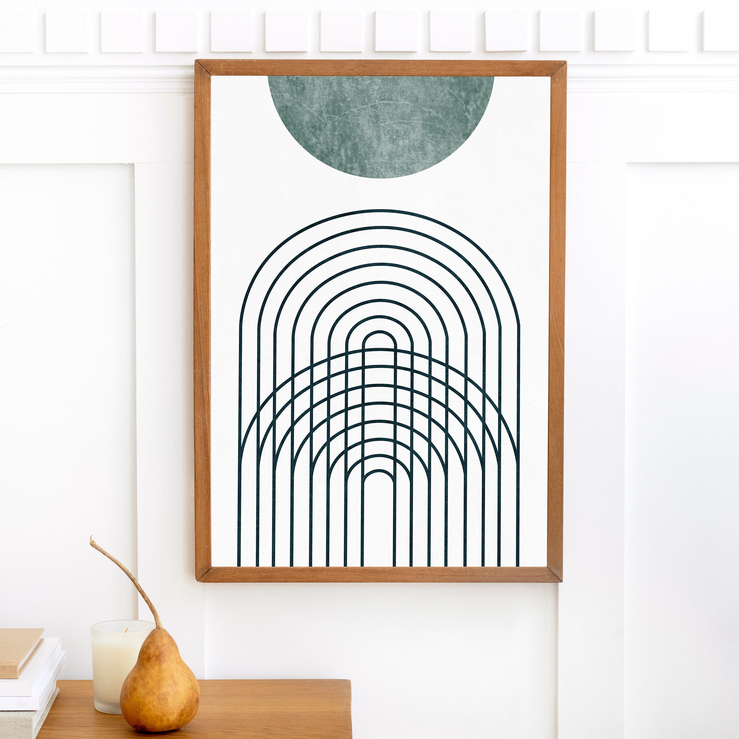 Mid Century Modern Rainbow Abstract Art Minimalist Art Print | Etsy