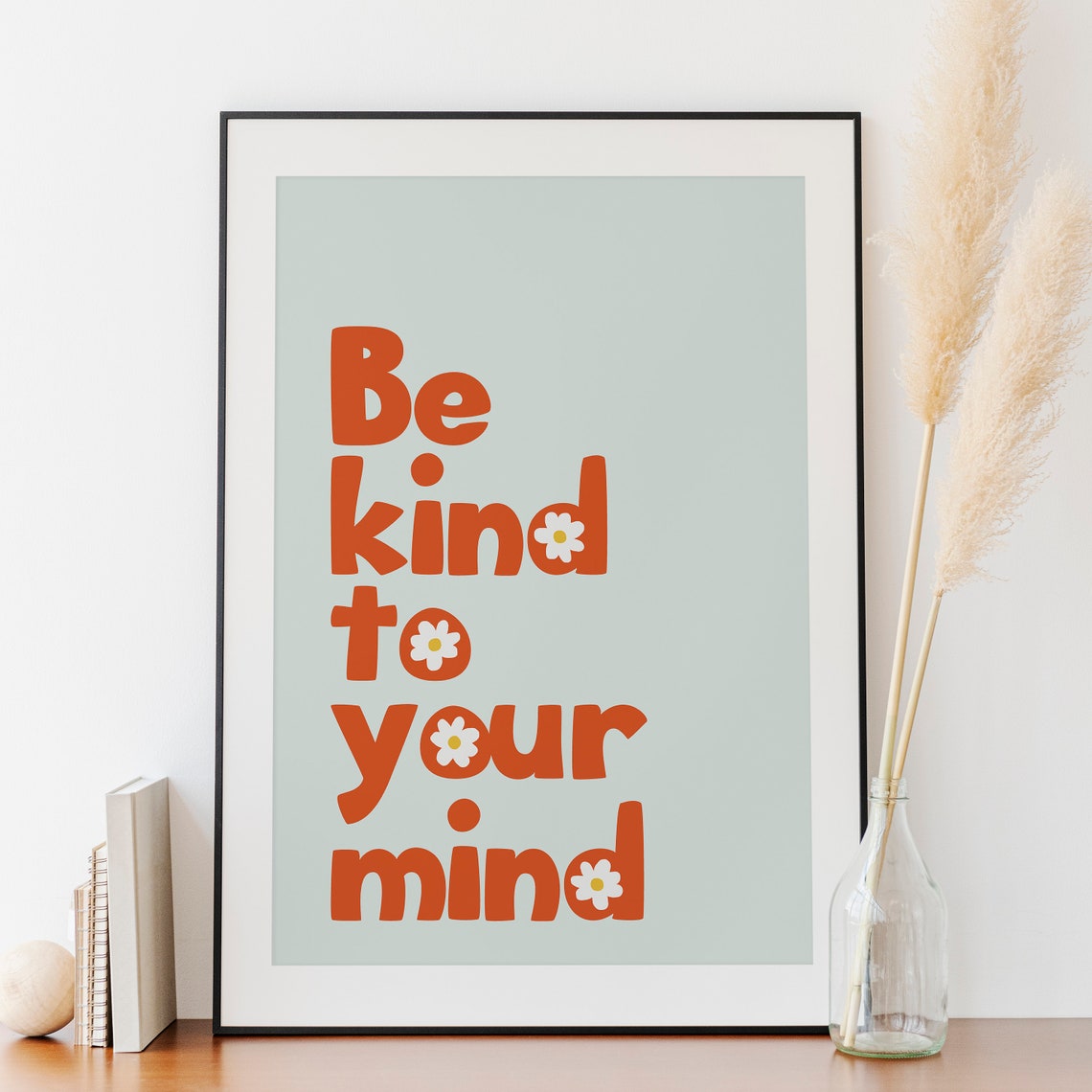 Be Kind to Your Mind Print Mental Health Art Inspirational | Etsy