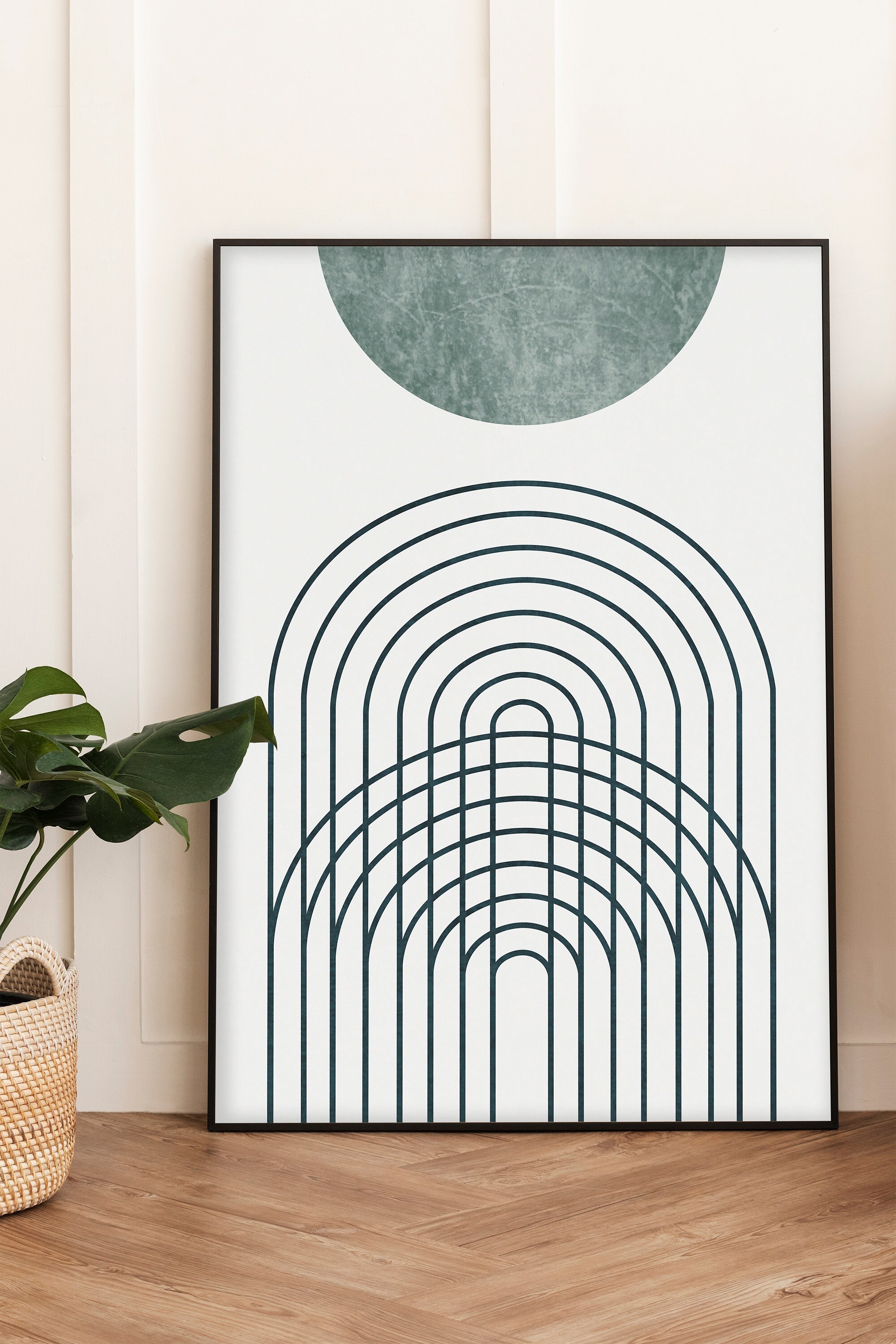 Mid Century Modern Rainbow Abstract Art Minimalist Art Print | Etsy